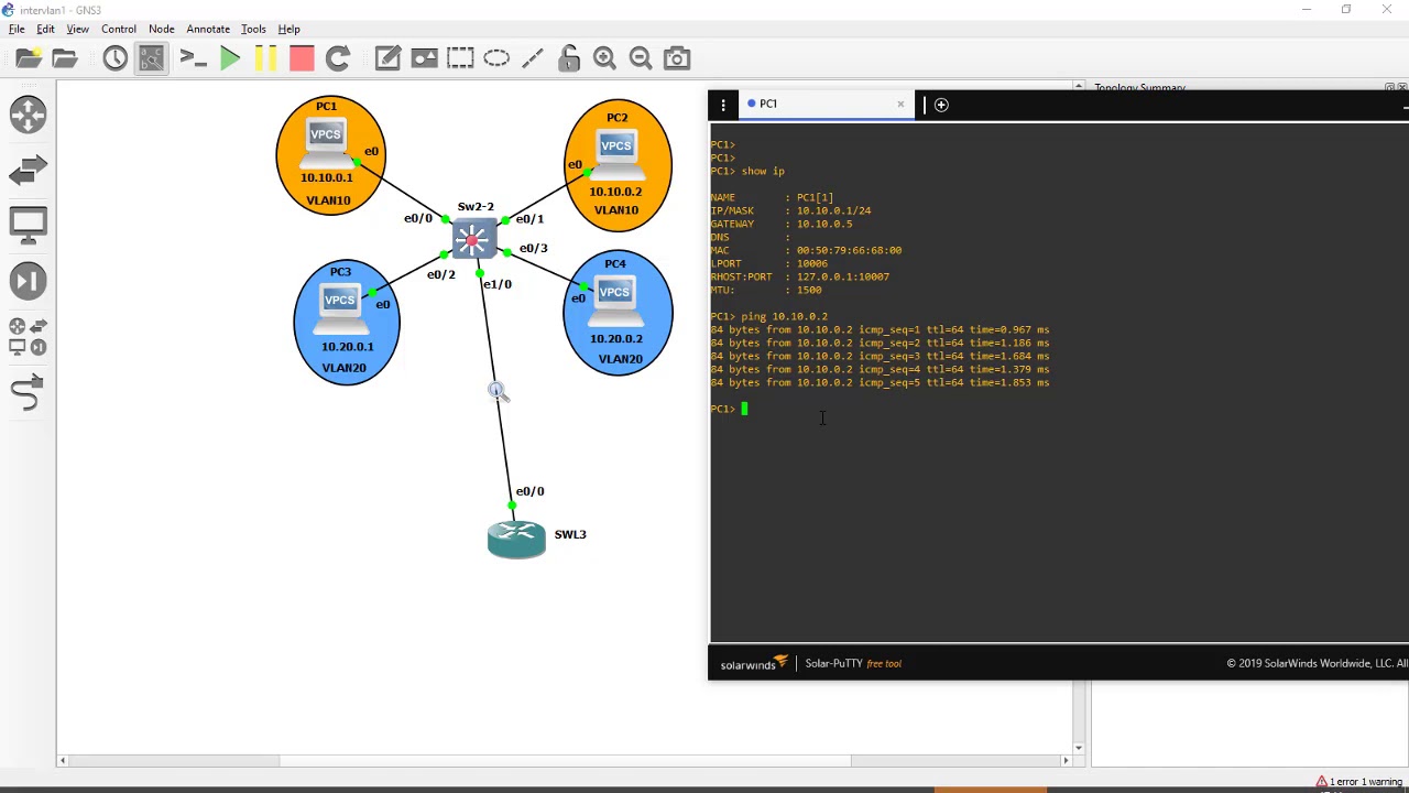 Routage inter vlan méthode2 (router on a stick) - YouTube