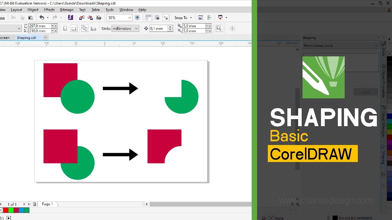 Fungsi Dan Cara Menggunakan Fitur Shaping Di Coreldraw Basic Youtube