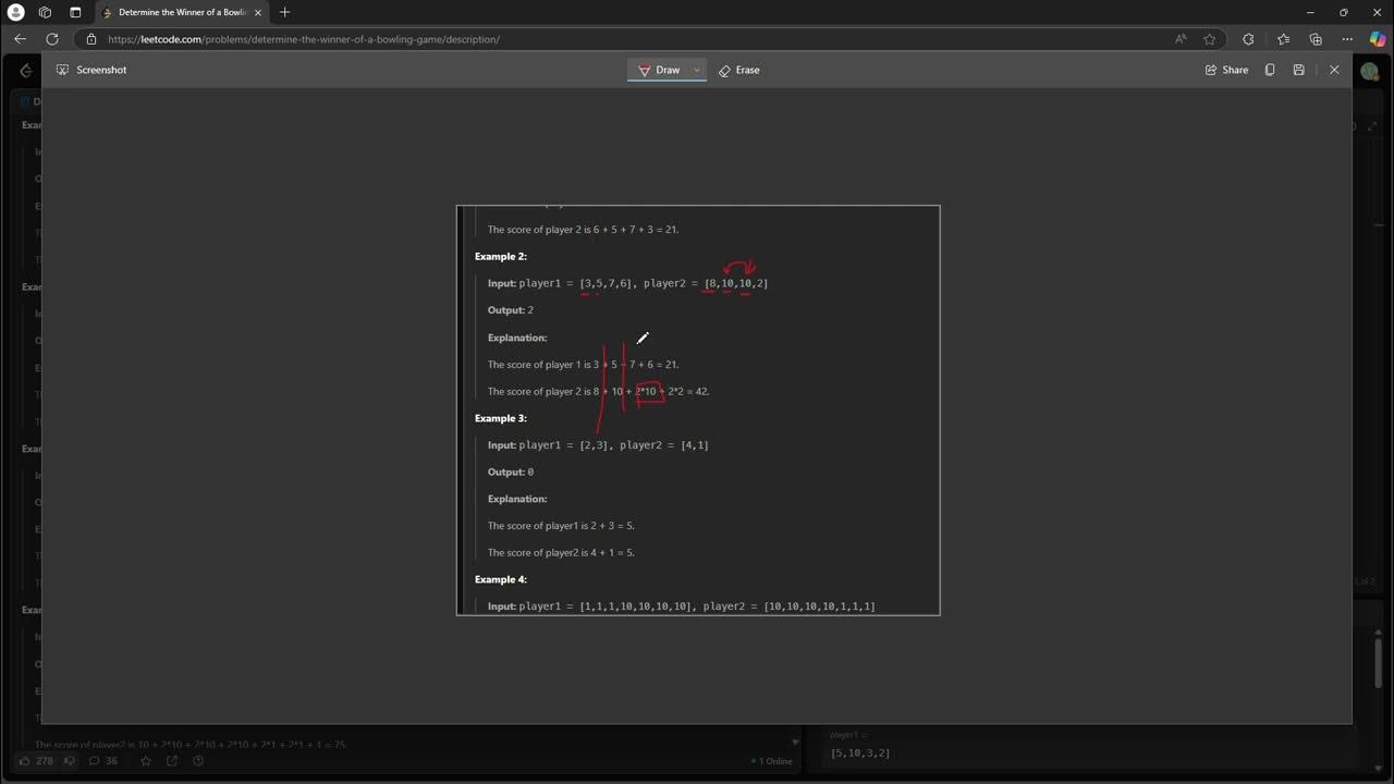 #LeetCode 2660 | Determine the Winner of a Bowling Game #Java - YouTube