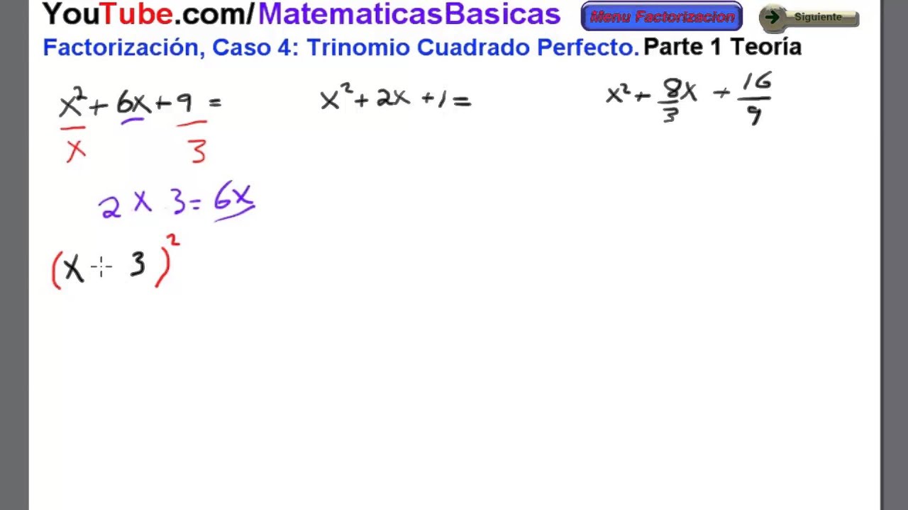 Factorizacion Trinomio Cuadrado Perfecto