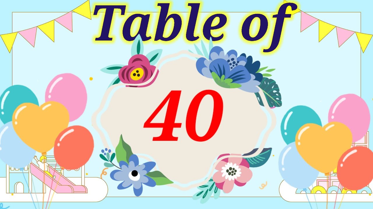 Skip counting of 40 for kids||Practice 40 skip counting || Table of 40 ...