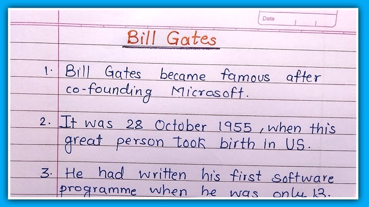 bill gates 10 lines in english| 10 lines on. bill gates in english | 10 ...