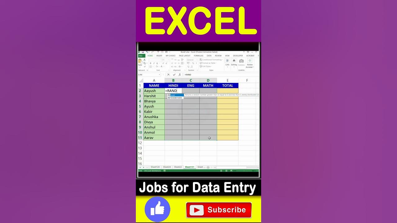 AUTO DATA ENTRY IN EXCEL #EXCEL #EXCELTIPS #MSOFFICE #ACOUNTING #TALLY ...