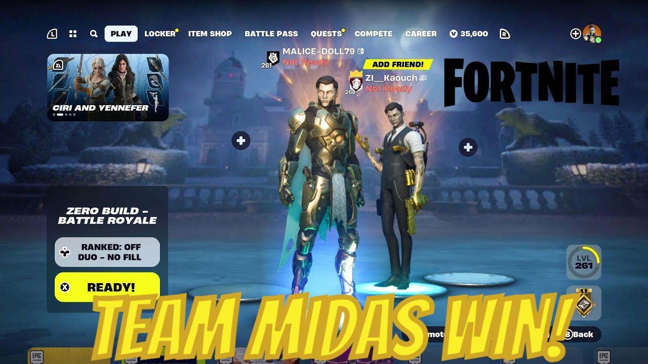 FORTNITE TEAM MIDAS WIN! NINTENDO SWITCH - YouTube