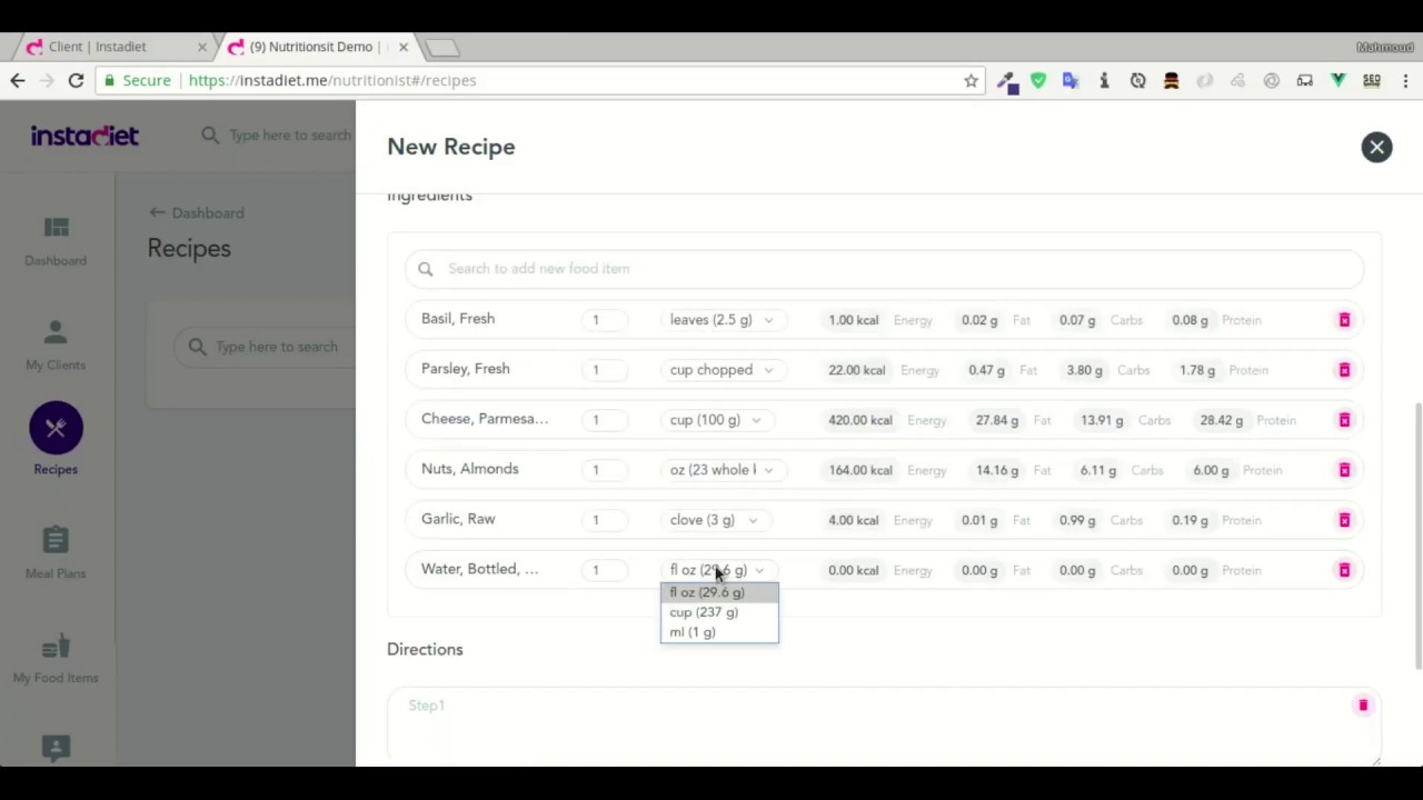 instadiet.me Web App for nutritionists and diet - YouTube