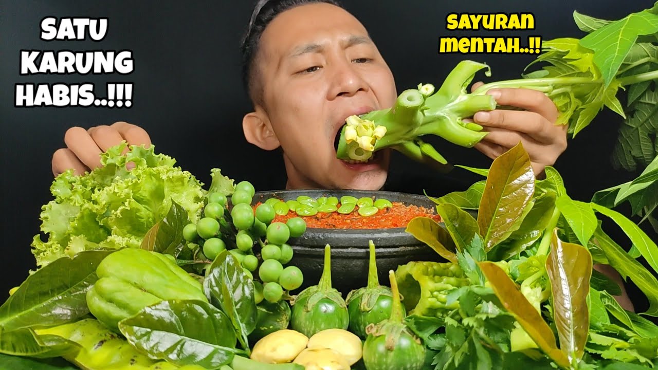 PERUT RASA MAU MELEDAK‼️MUKBANG 1 KARUNG LALAPAN MENTAH TANPA NASI ...