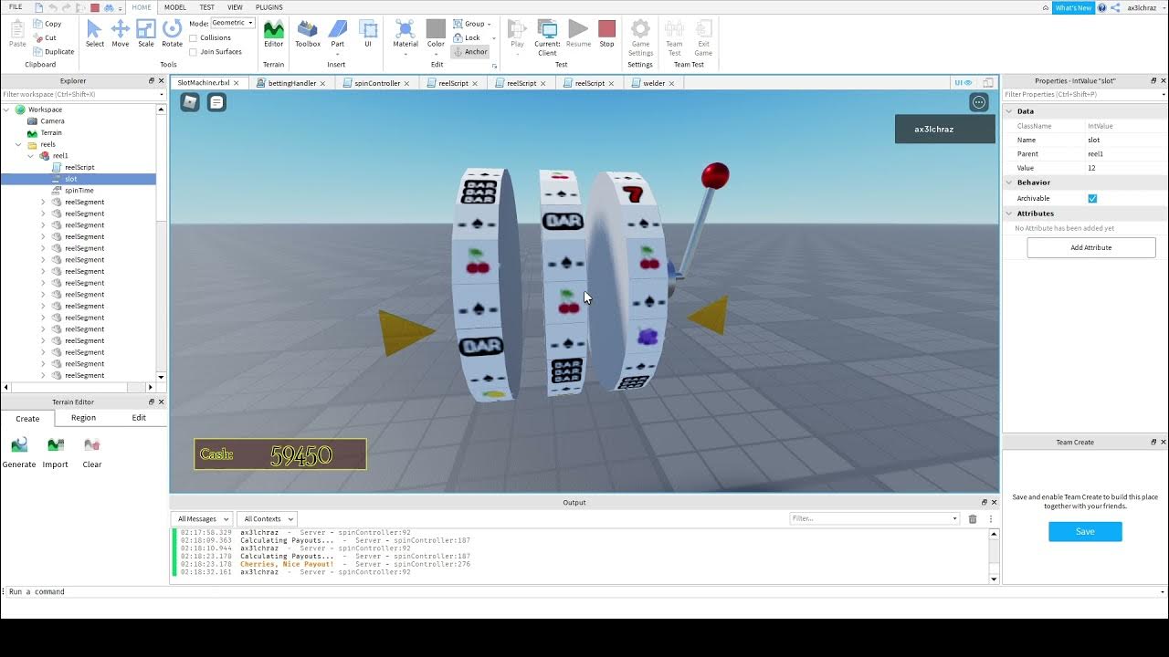Roblox Slot Machine for the High Roller Casino - YouTube