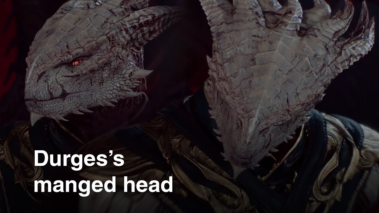 Durge's mangled head modding progress (Crest Arcuate) - YouTube