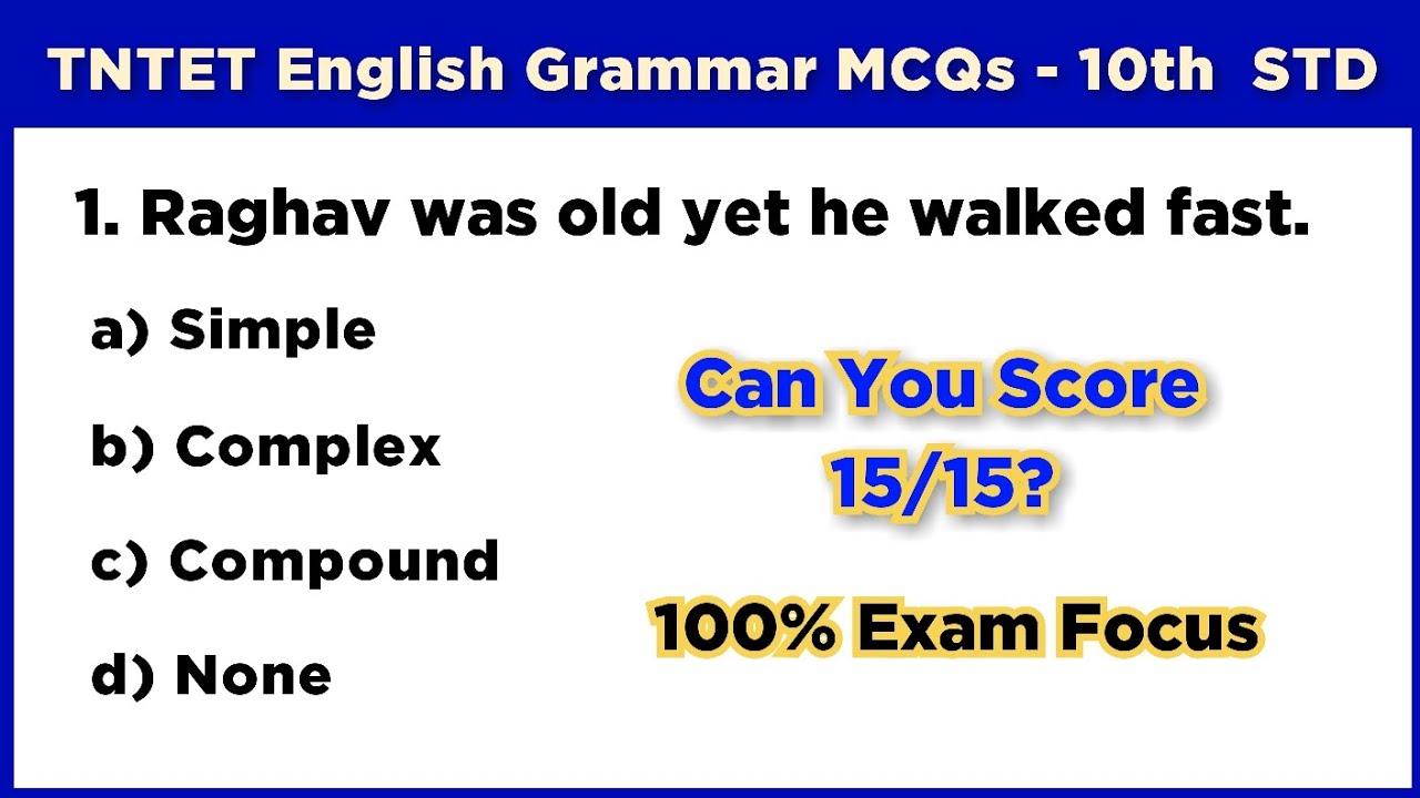 TNTET : English Grammar MCQs | Simple vs Complex vs Compound - YouTube