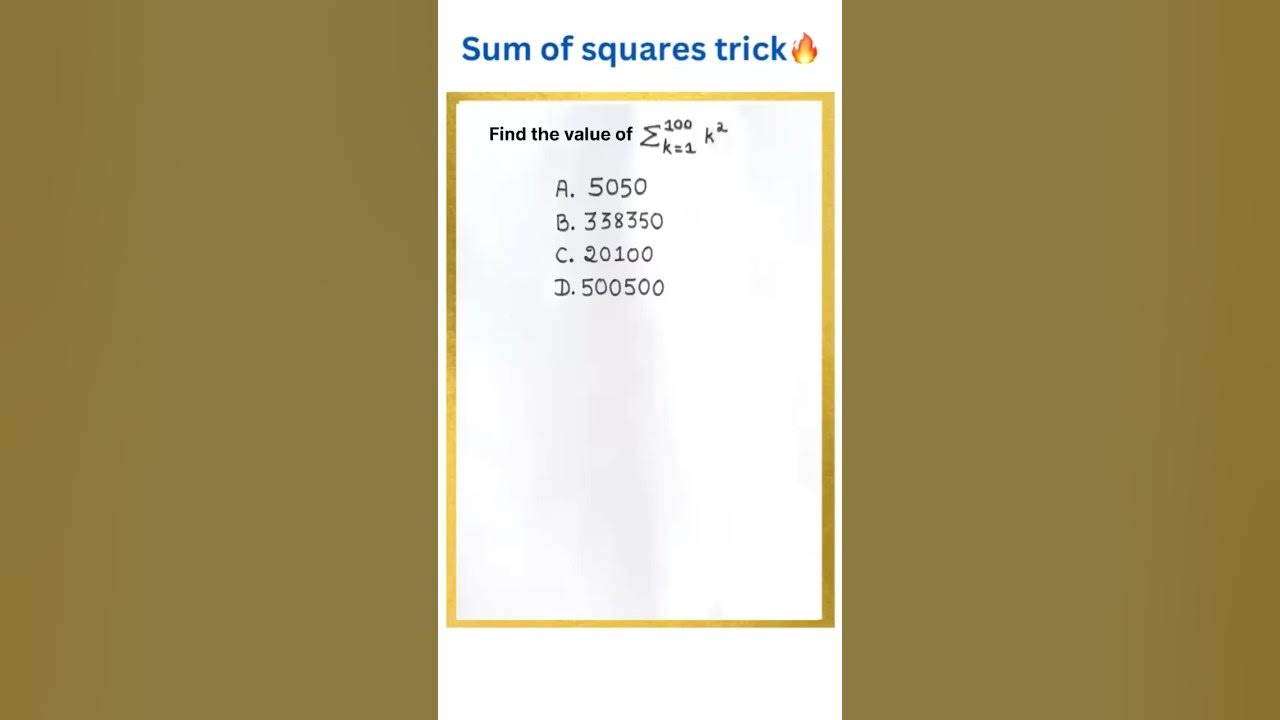 How to solve sum of squares problems?🔥#sumofsquares#fastalgebratricks - YouTube