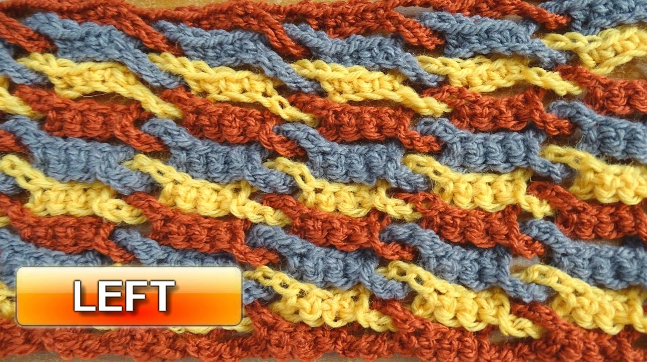 Single Weave and Link Stitch - Left Handed Crochet Tutorial - YouTube