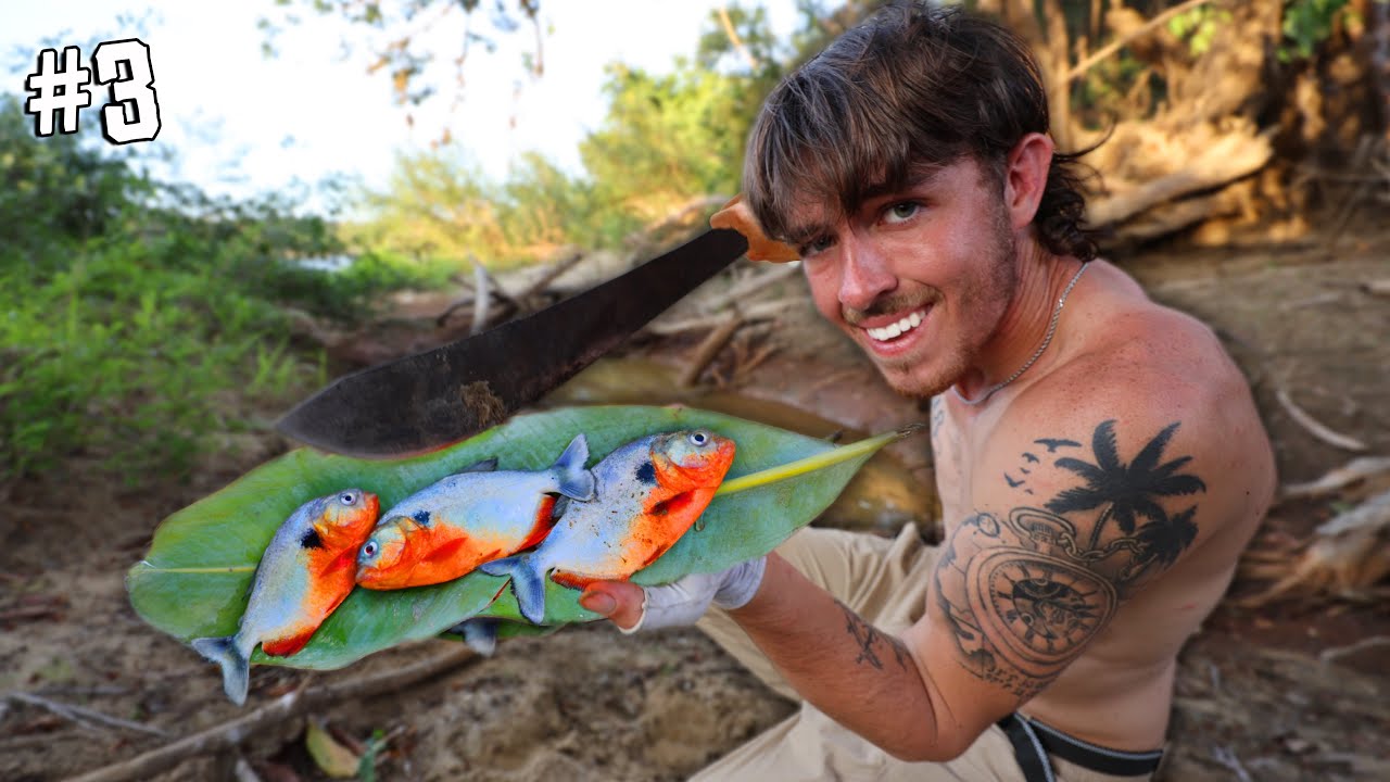 Catching & Cooking PIRANHAS in the AMAZON JUNGLE!?! (Episode #3) - YouTube