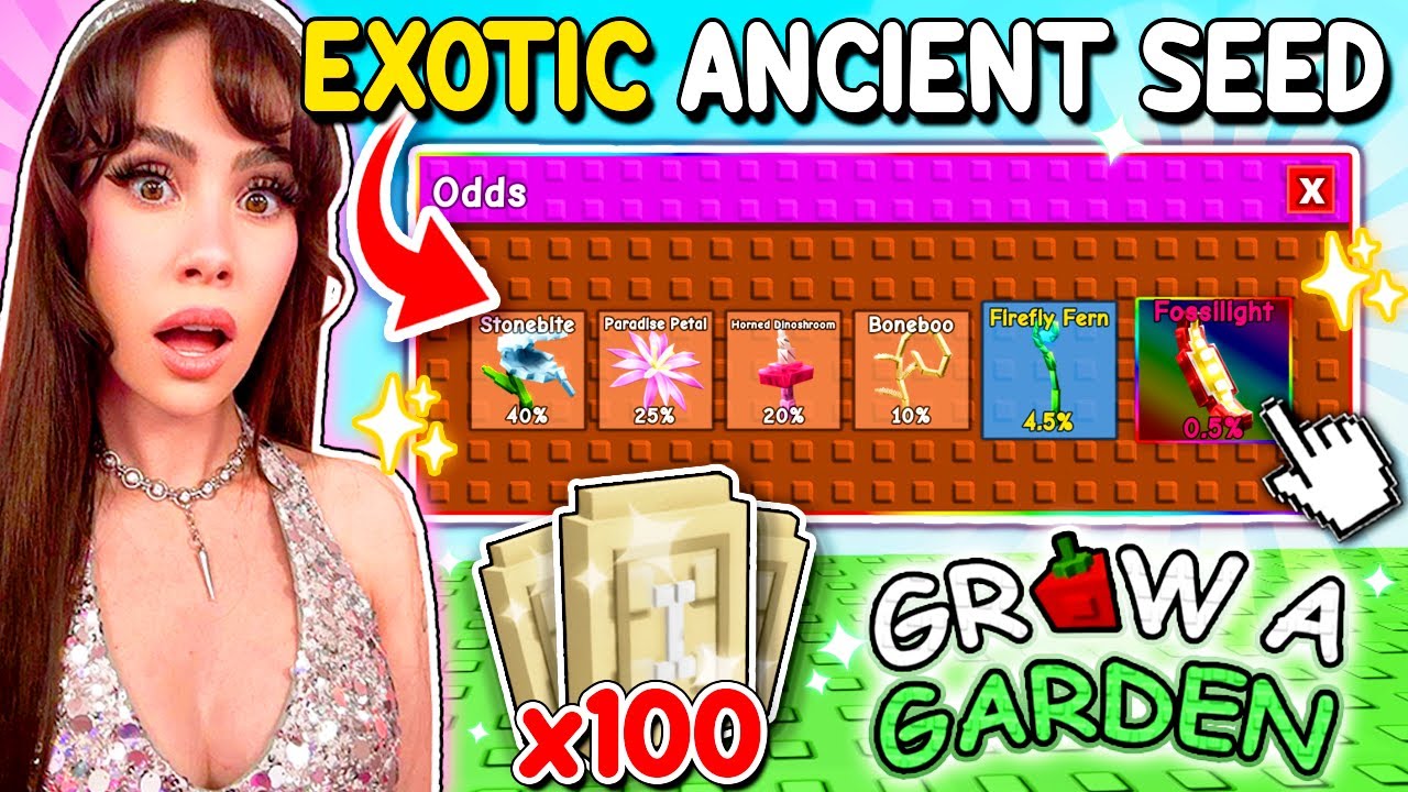Opening 100 EXOTIC ANCIENT SEED PACKS In Grow A Garden - YouTube