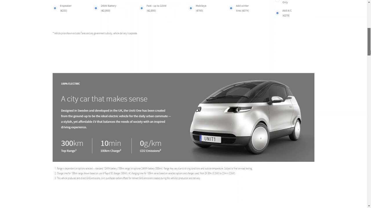 Order your Swedish Uniti One Electric car NOW! - YouTube