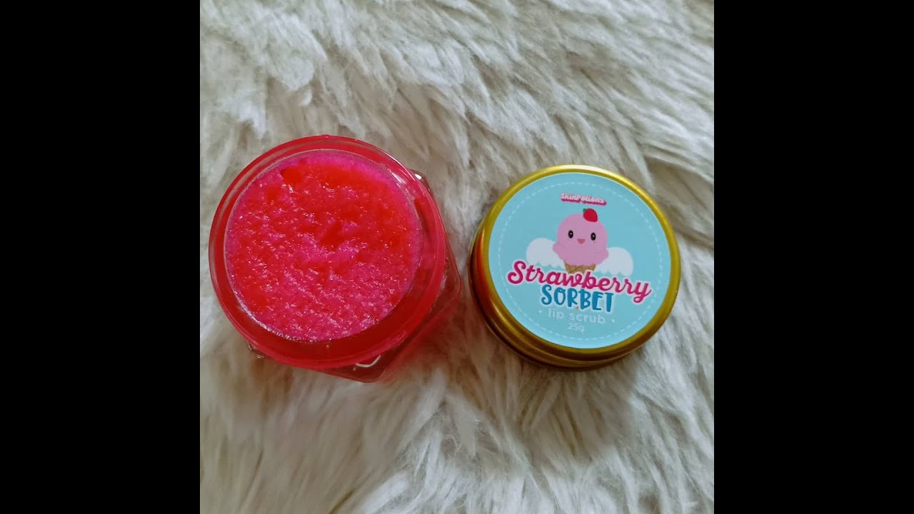 SKINPOTIONS STRAWBERRY SORBET LIP SCRUB//ANG BANGO! - YouTube