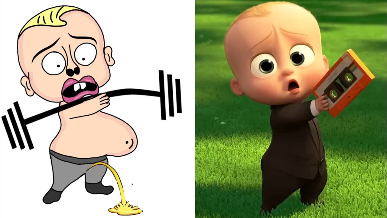 The Boss Baby - Time vs. Baby Gong Funny Drawing Meme| Fandango Femily ...