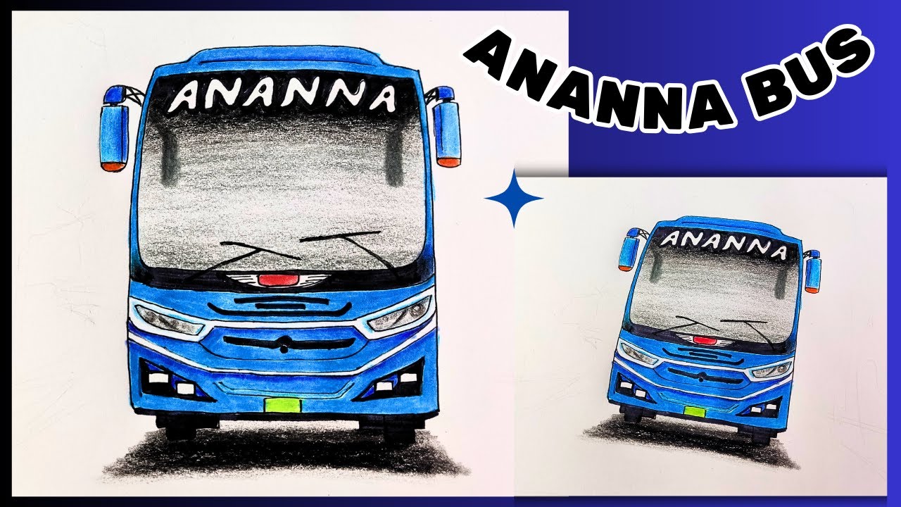 Ananna Bus Drawing | অনন্যা বাস আঁকা | step by step bus drawing | bus ...