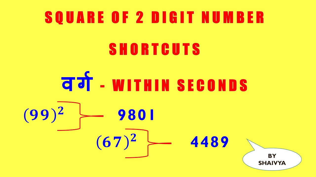 Best Trick of Squaring Any Two Digit Numbers, Square Within 5 Seconds ...