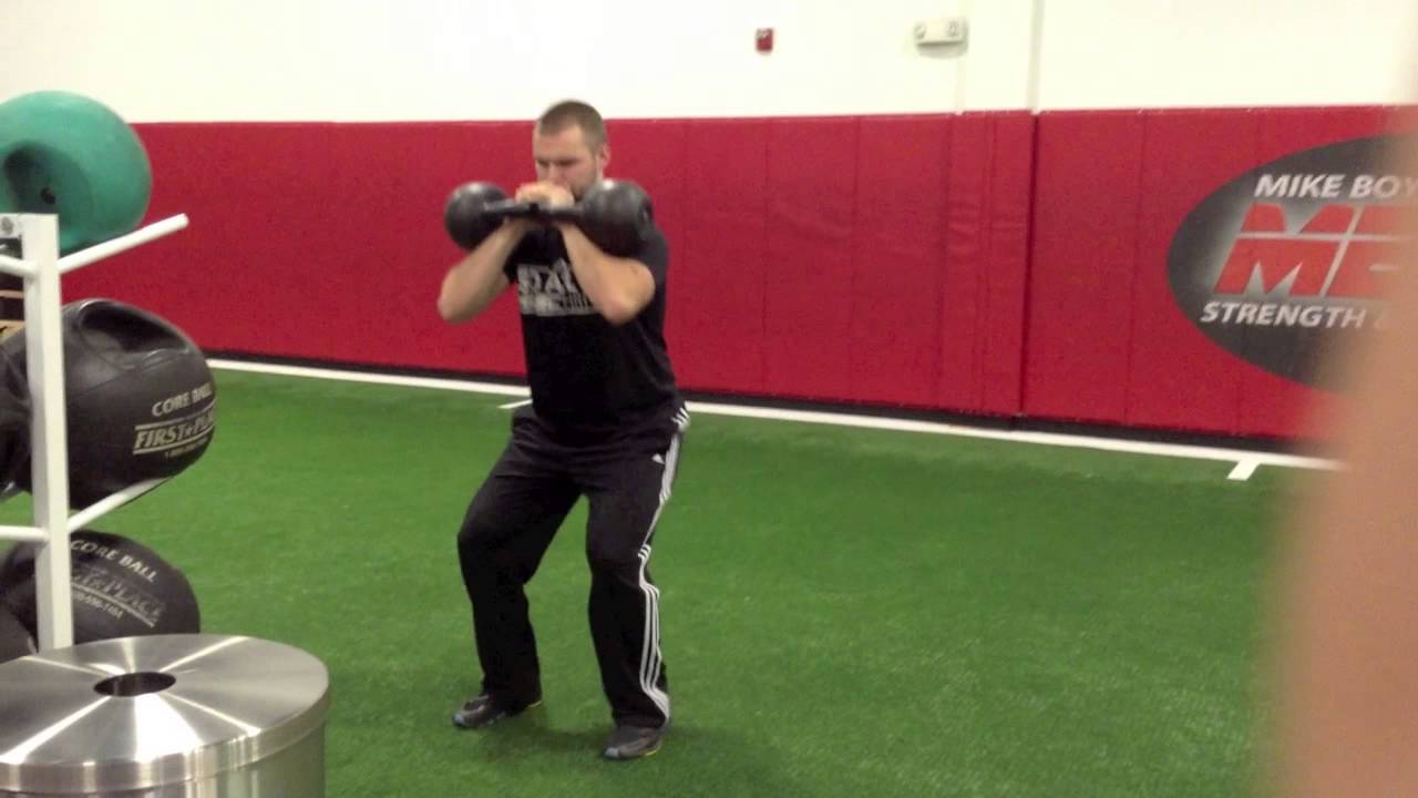 Double Kettlebell Front Squat - YouTube