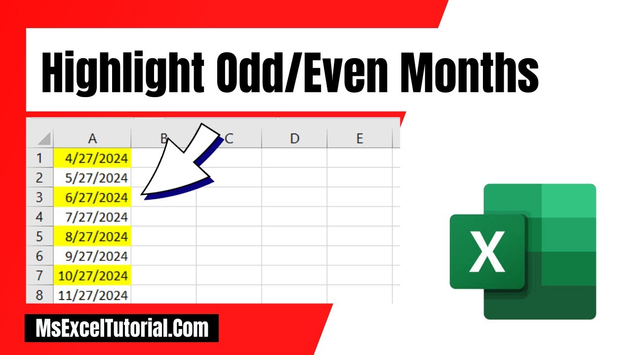 How to Highlight the Odd or Even Months in Excel - YouTube