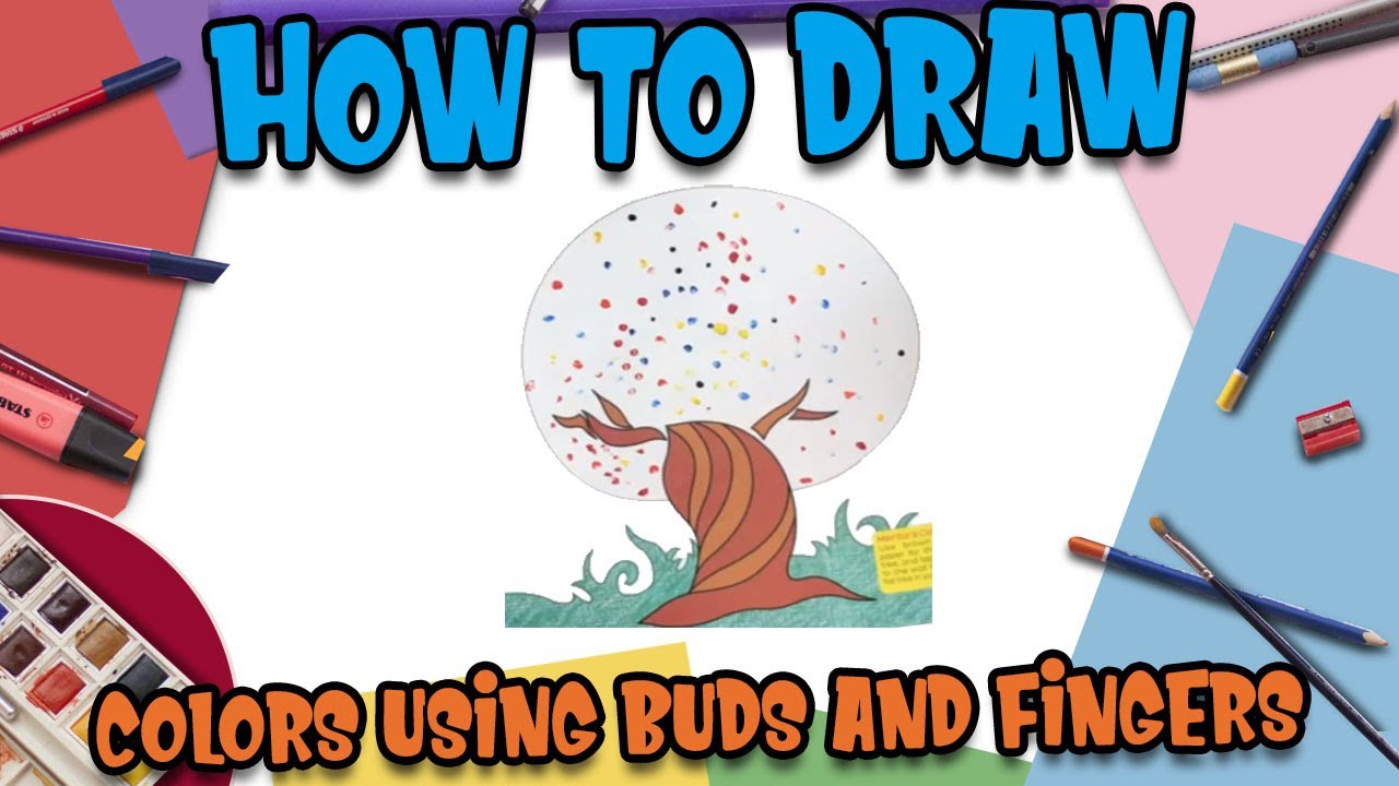 How to Color Tree using Buds and Fingers - YouTube