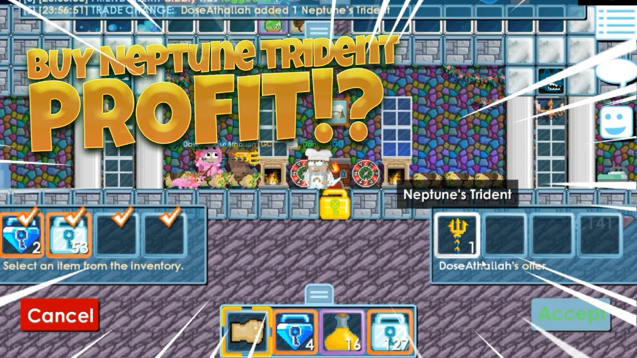 GROWTOPIA PROFIT 12 DL BUY NEPTUNE TRIDENT 😱 - YouTube