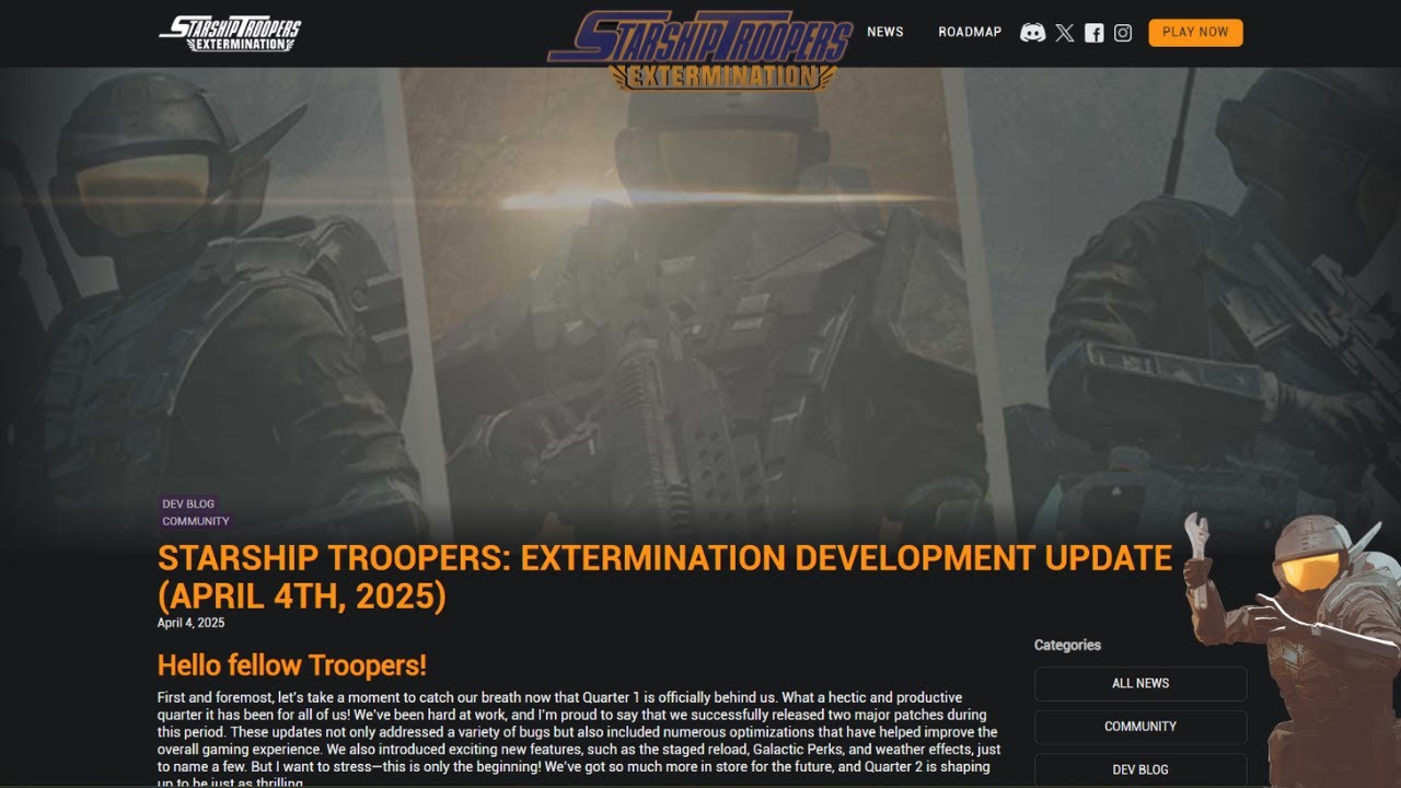 Starship Troopers Extermination: Let's take a look at the dev blog April 4, 2025 - YouTube