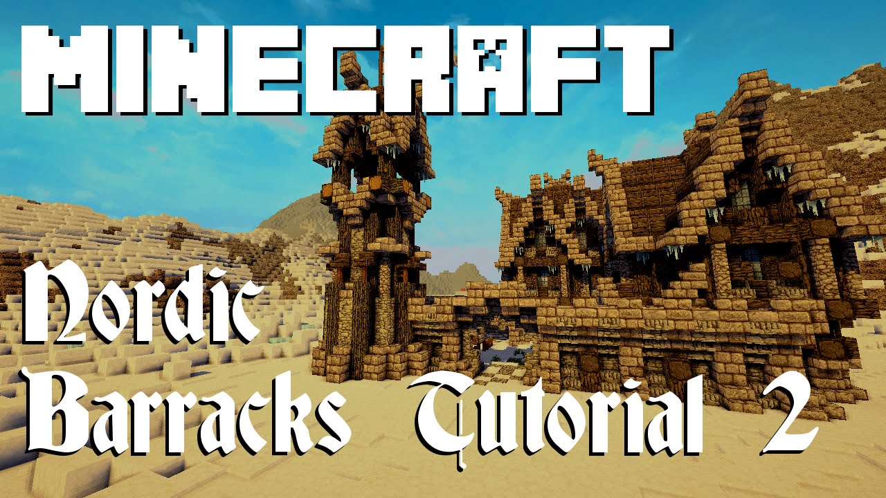 Minecraft Tutorial: Nordic Barracks (Part 2) - YouTube