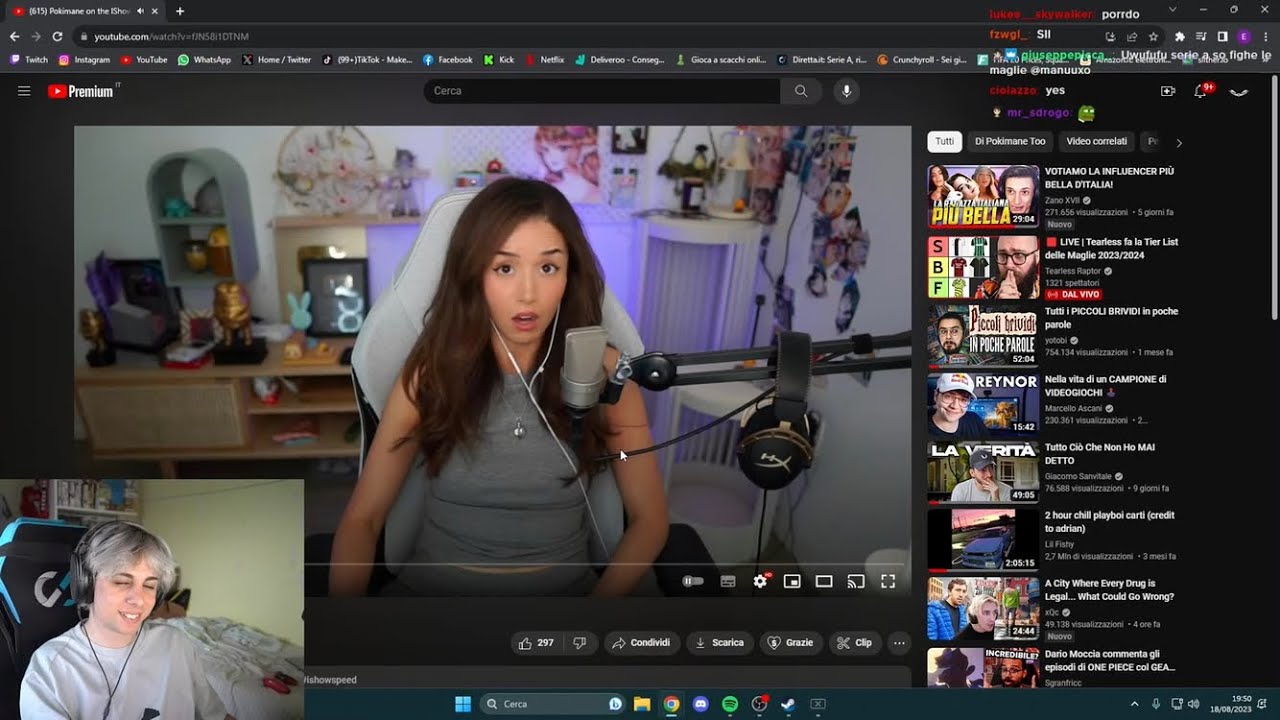 MANUXO reaction a pokimane che parla del c***o di speed - YouTube