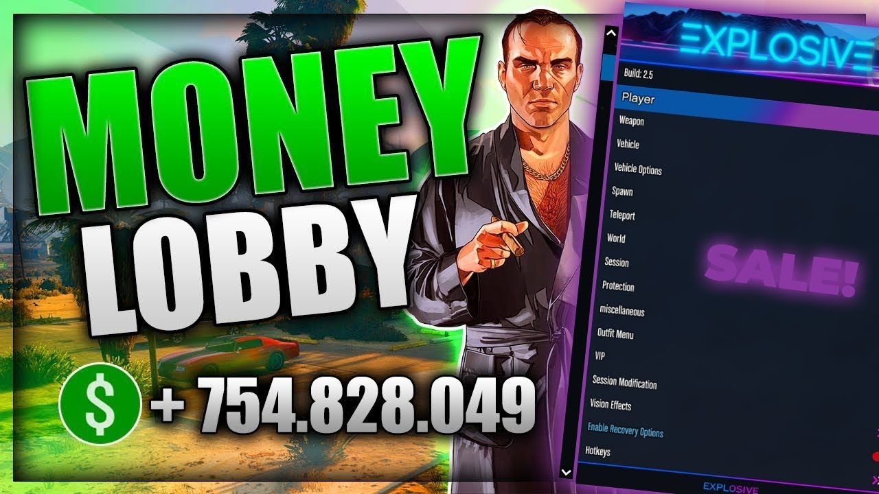 ️ FREE GTA 5 MODDED LOBBY | 💲 EXPLOSIVE MOD MENU 💲 | ⏫ MONEY AND RP ⏫ ...