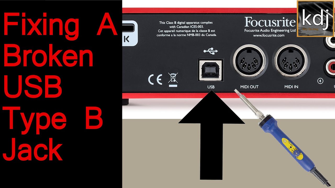 How To Fix a Broken USB Type B Jack | Audio Interface Repair - YouTube