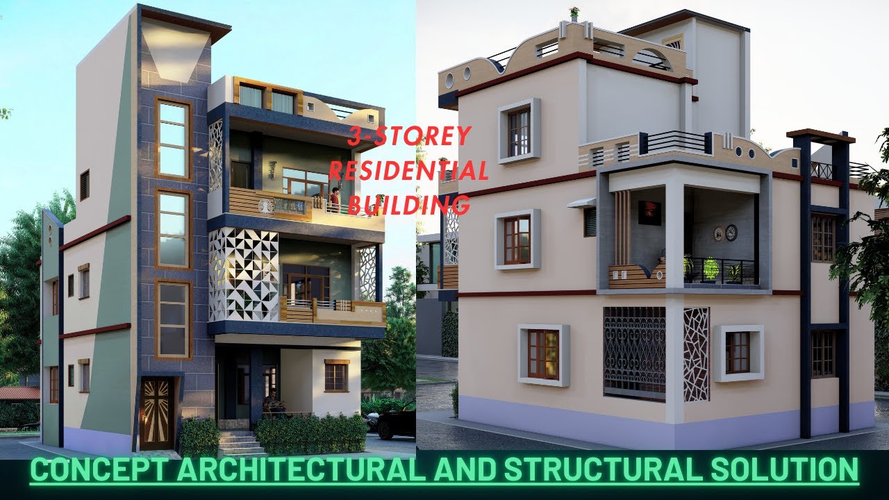 3 STOREY RESIDENTIAL BUILDING WITH MODERN LOOK - YouTube