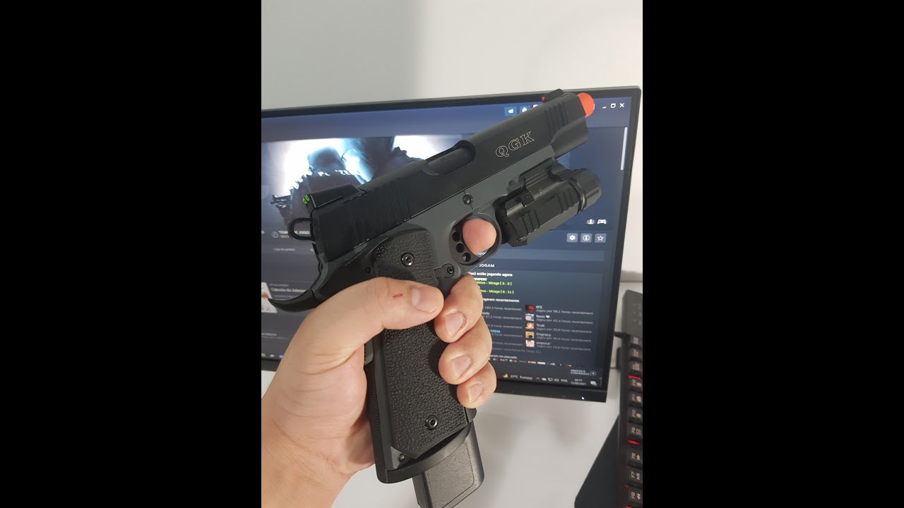 Pistola (Airsoft) 1911 DarkStorm QGK (FULL METAL) -Português- - YouTube
