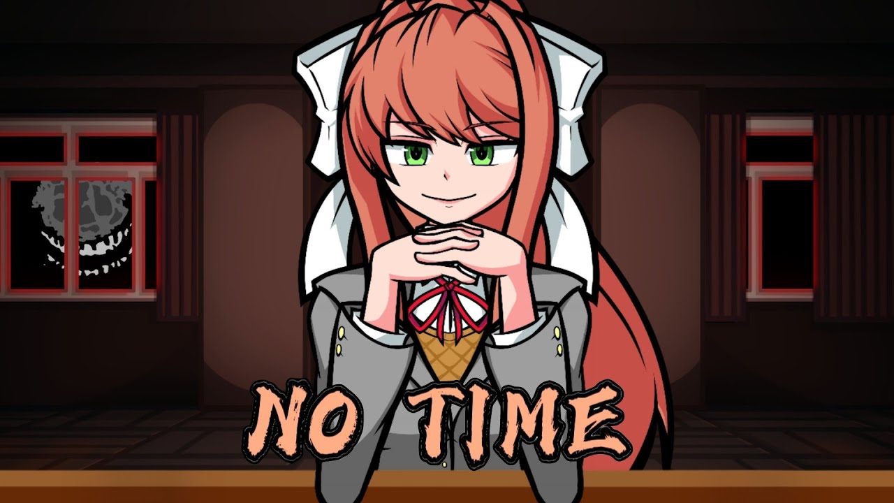 No Time but Monika sings it | FNF Funky Hotel VS Doors Rush (FNF No ...