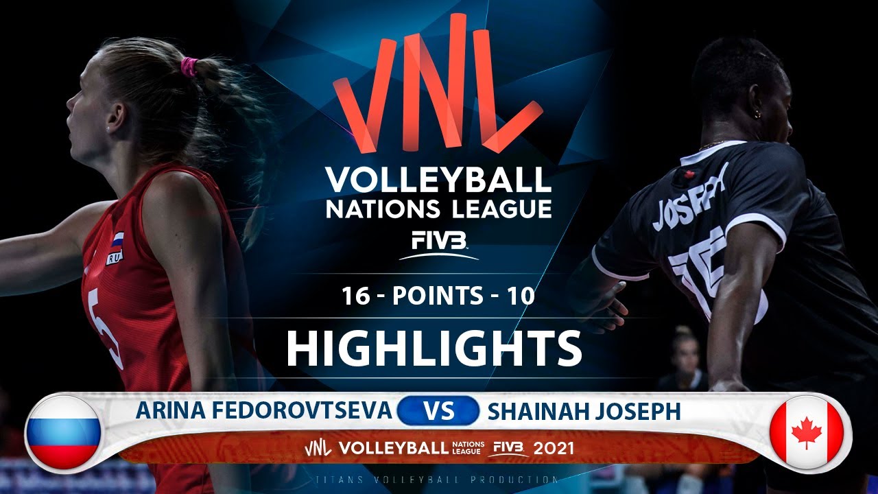 Arina Fedorovtseva vs Shainah Joseph | Russia vs Canada | VNL 2021 (HD ...
