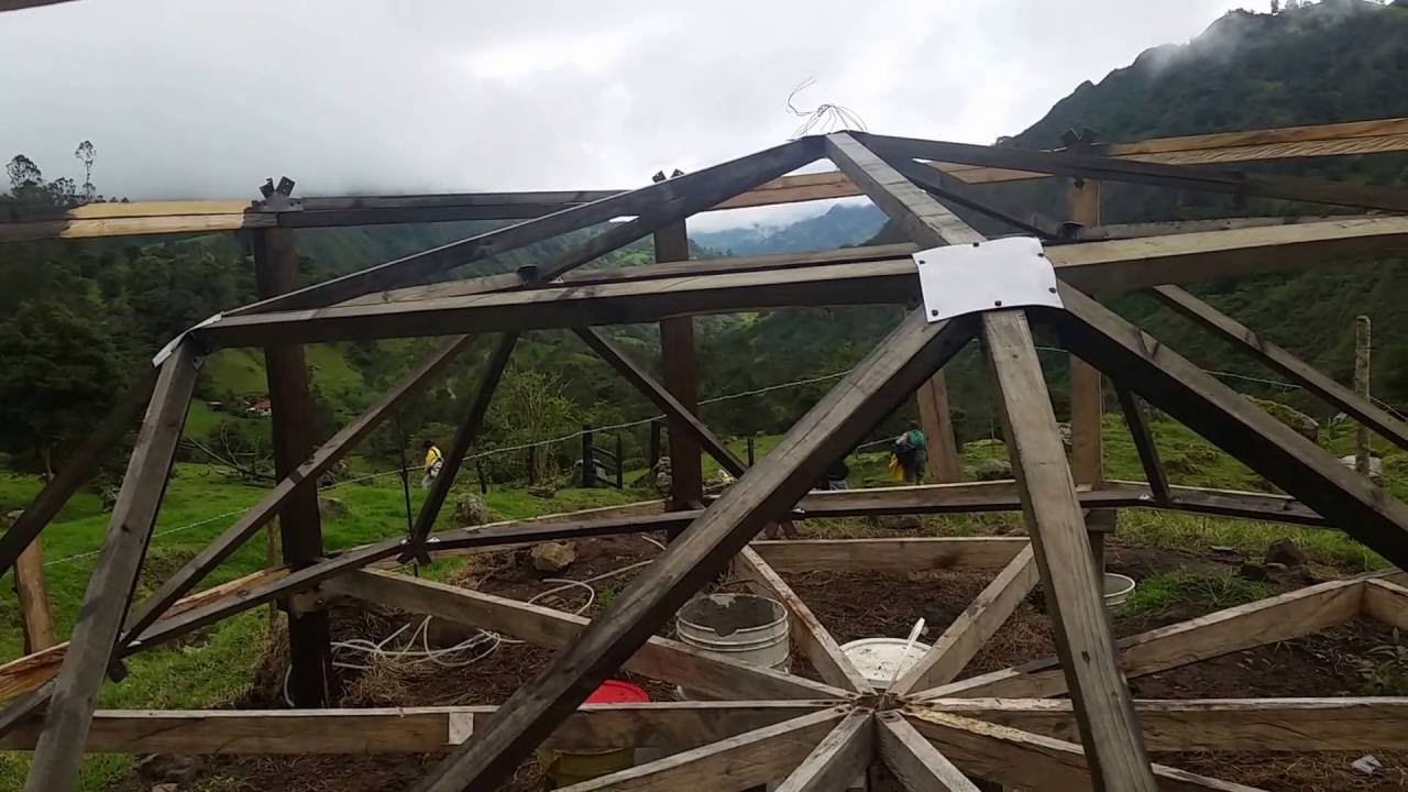 Domo geodesico habitable, cabaña con domo geodesico parte 011 - YouTube