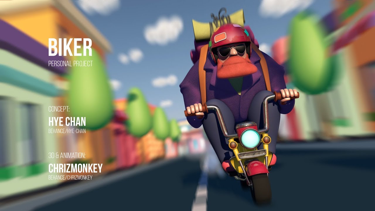 Biker - 3D animation - YouTube