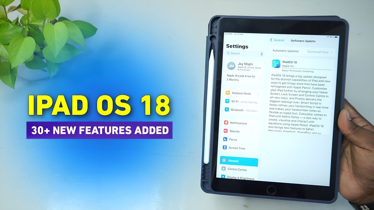 iPad OS 18 Update Full Review With 30+ Feratures 🔥 | iPad 9th Gen OS 18 ...