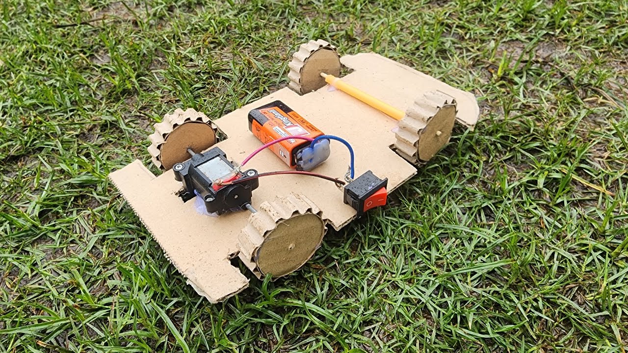 How to make an off-road car at home using cardboard - YouTube