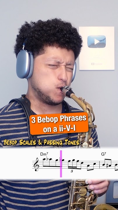 3 Bebop Phrases on a ii-V-I #jazz #music #saxophone #altosax #bebop ...