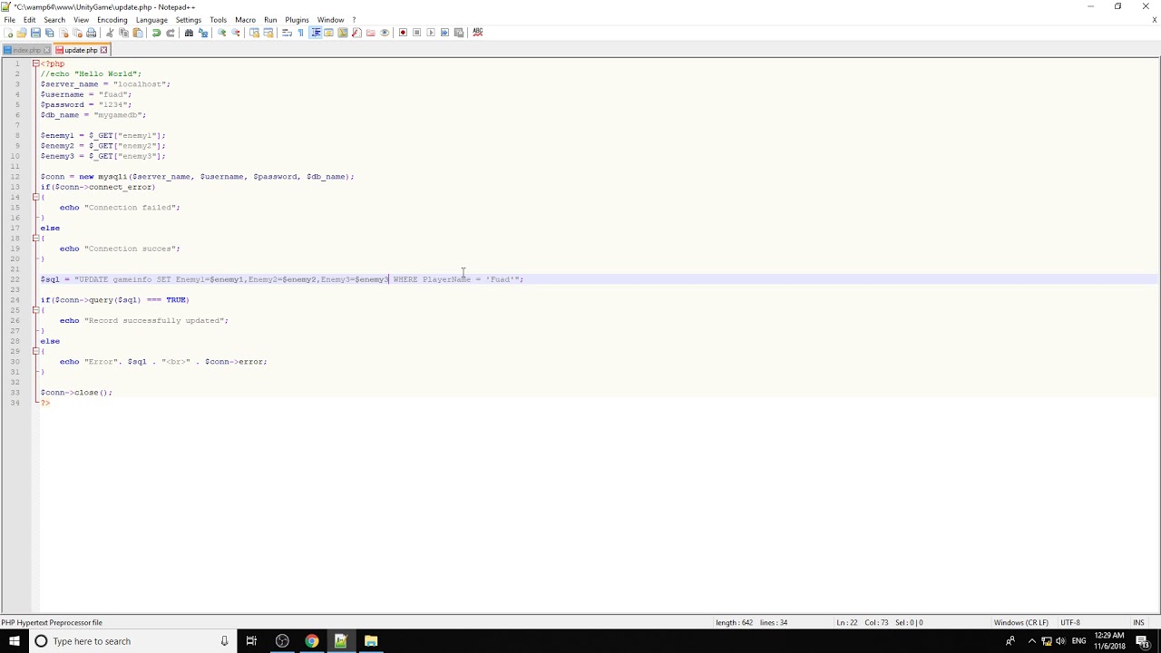 Part3 Using PHP, MySQL with Unity - YouTube