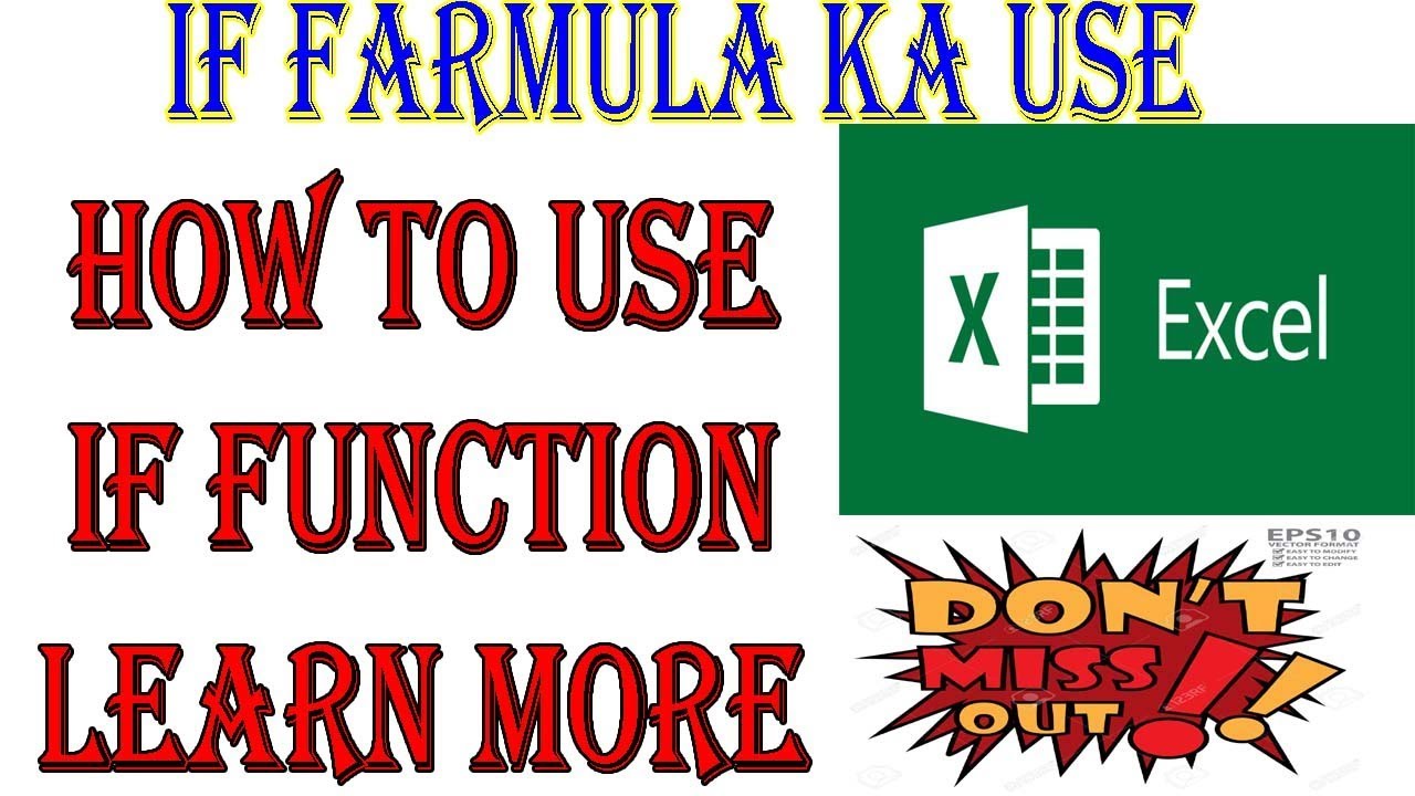 How to use IF formula in Excel | How to create if farmula in Excel ...
