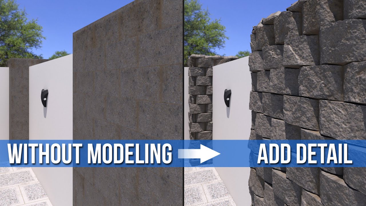 3ds max + Vray Displacement to add detail in objects using textures ...