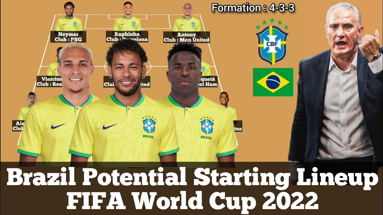 Brazil Potential Starting Lineup FIFA World Cup 2022 HD - YouTube