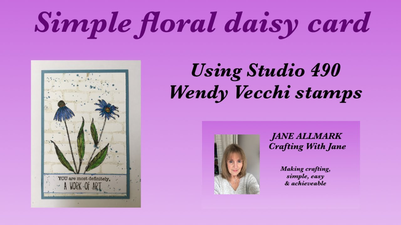 Let's make a simple floral daisy card - YouTube