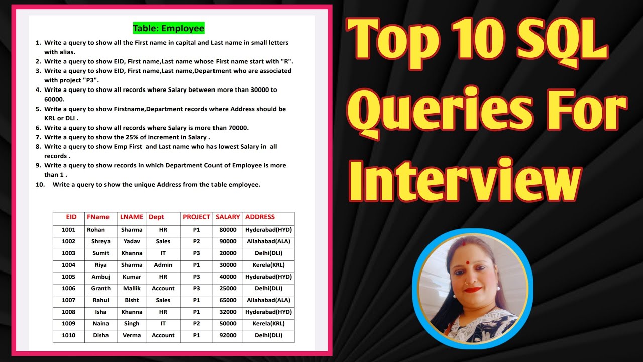 Top SQL Queries for Interview#SQL Queries#SQL Interview Queries#SQL ...