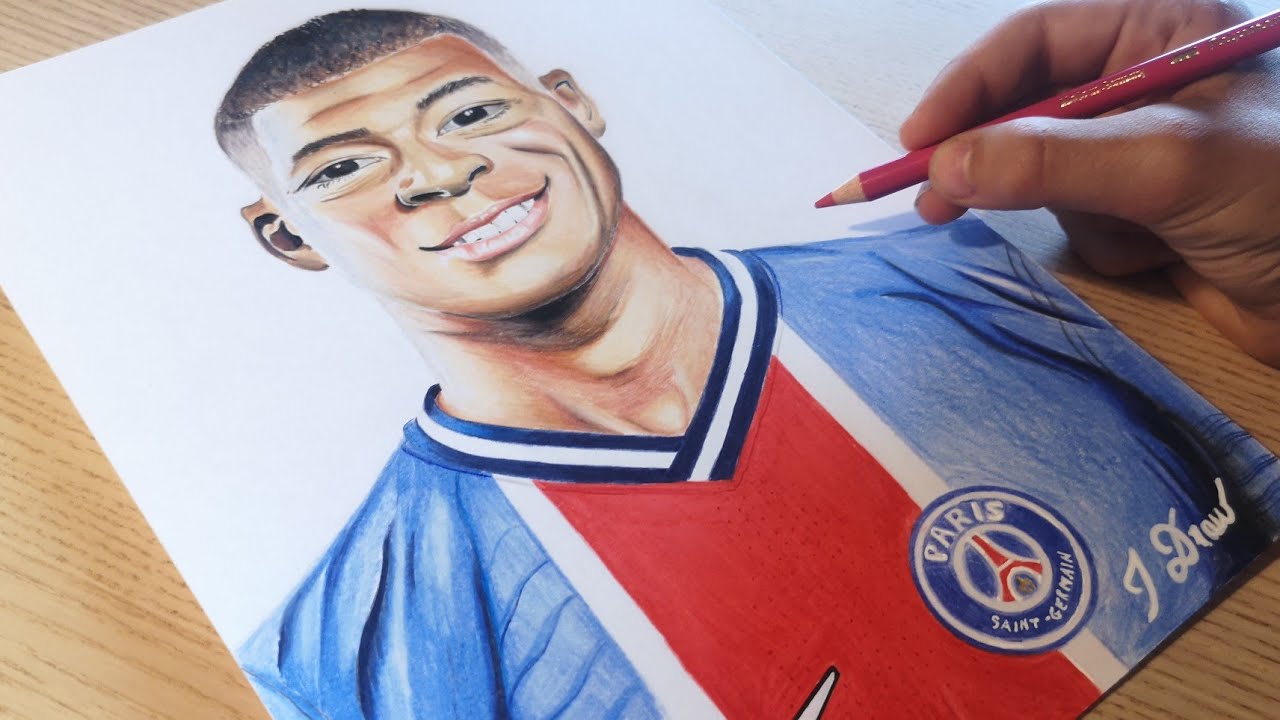 Drawing Kylian Mbappé | Timelapse - Hyper Realistic Drawing | I Draw ...