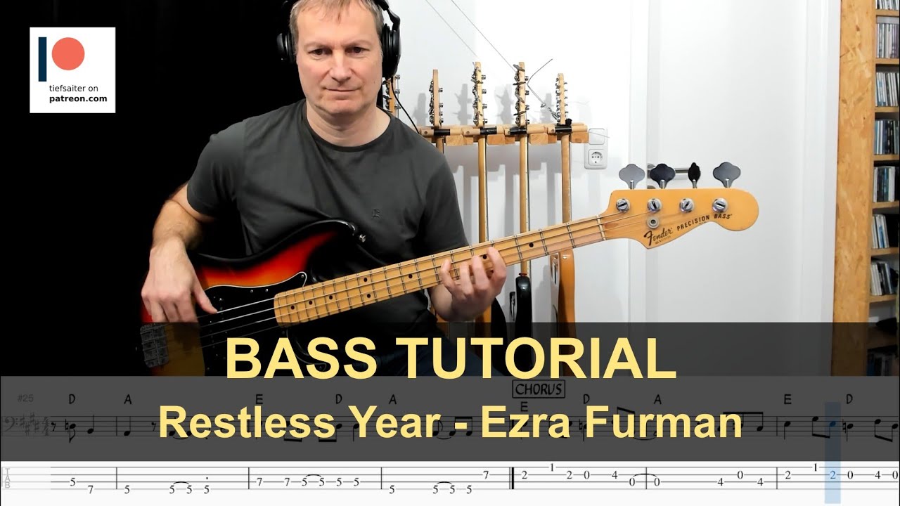 Restless Year - Ezra Furman | Bass Tutorial (Sheet + TABs) - YouTube