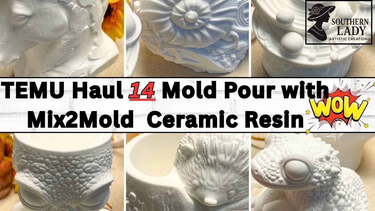1. Huge TEMU Silicone Mold Haul 🎉 DIY Ceramic Resin Pour 14 Molds 😲 ...