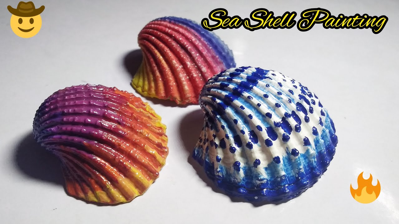 Sea Shell Arts (Art Project) || How to paint Sea Shells || - YouTube